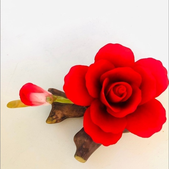 Accents | Vintage Romantic Victorian Red Rose Porcelain Figurine | Poshmark